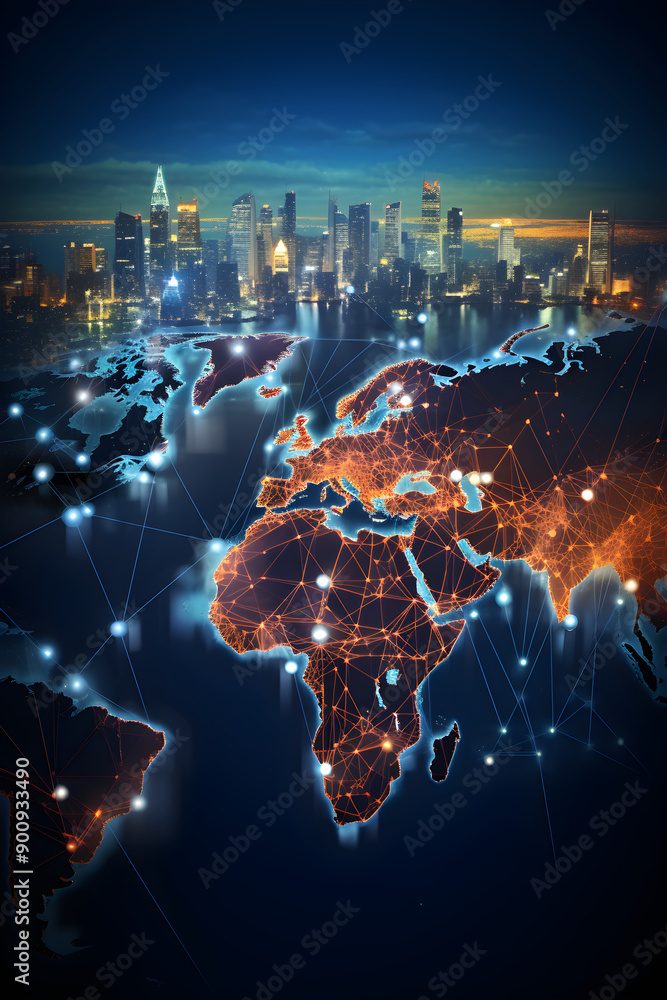 World Map Highlighting Vibrant Centers of Emerging Markets in Global ...