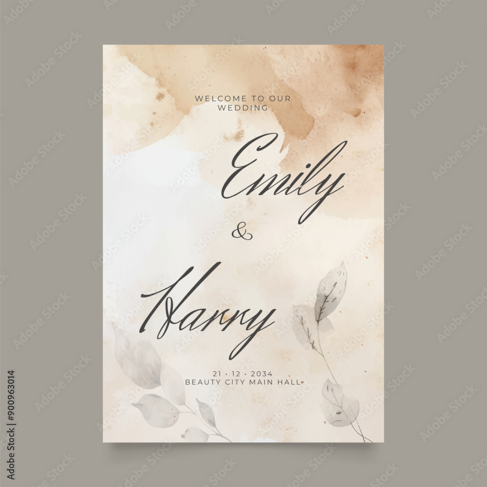 Vecteur Stock Wedding poster for welcome sign. Template welcome poster ...