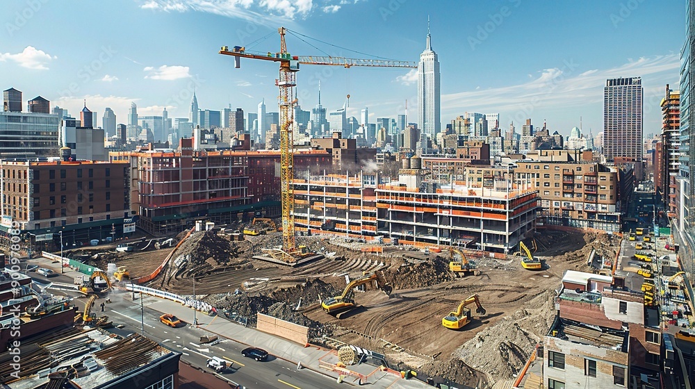 Manhattan's Urban Evolution: A panoramic vista of a bustling ...