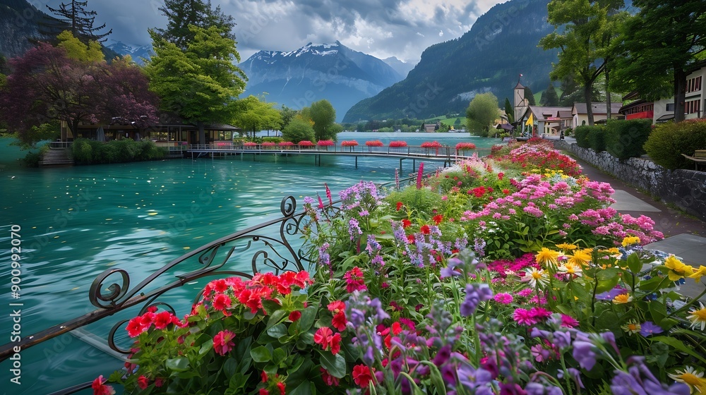 Interlaken Home To Flower Gardens Nestled between the crystalclear ...