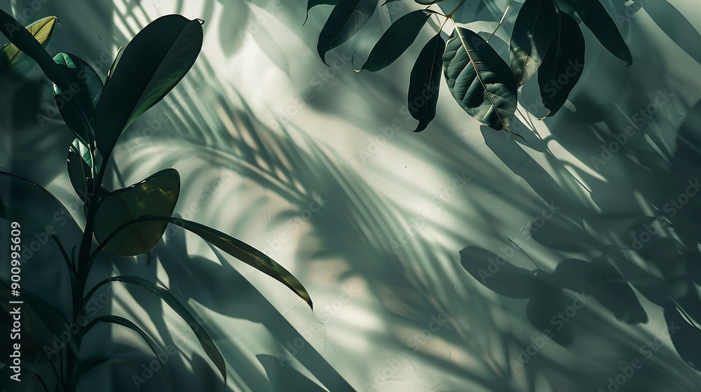 Shadow and sunshine with light of leaves reflection Jungle gray ...