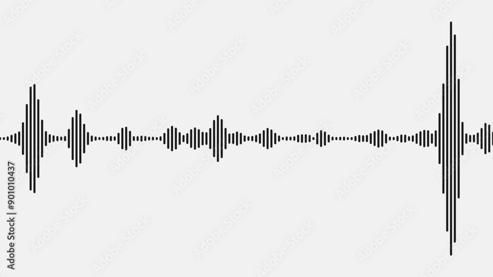 black soundwaves with black bars on white background, Sound wave ...
