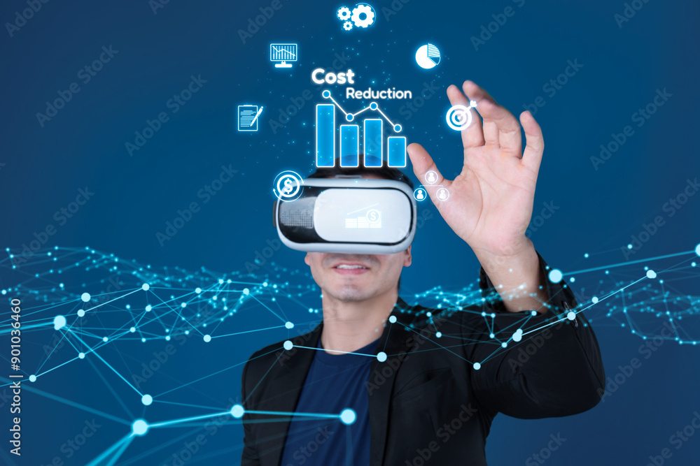 Cost reduction, cost saving concept shown by digital graphic EIDE ...