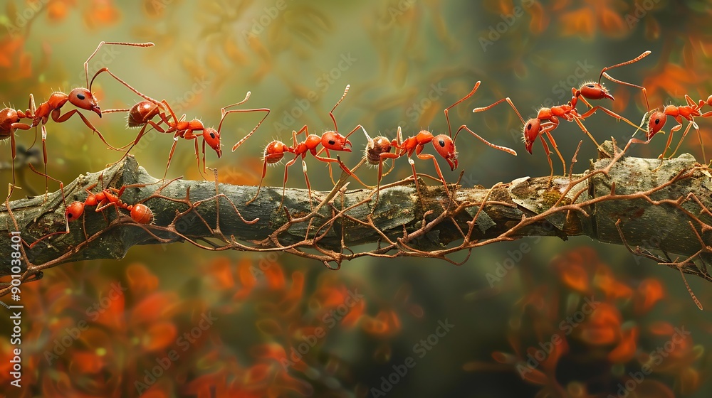ภาพประกอบสต็อก Detailed Digital Imaging of an Ant Nest with Ants ...