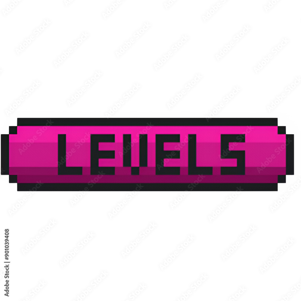 pixel buttons of the game interface, box with pixelated text, Menu game buttons. Game menu ...