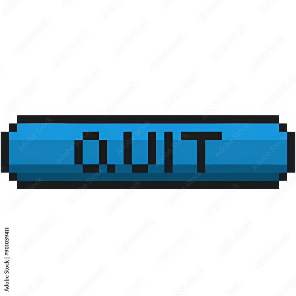 pixel buttons of the game interface, box with pixelated text, Menu game ...