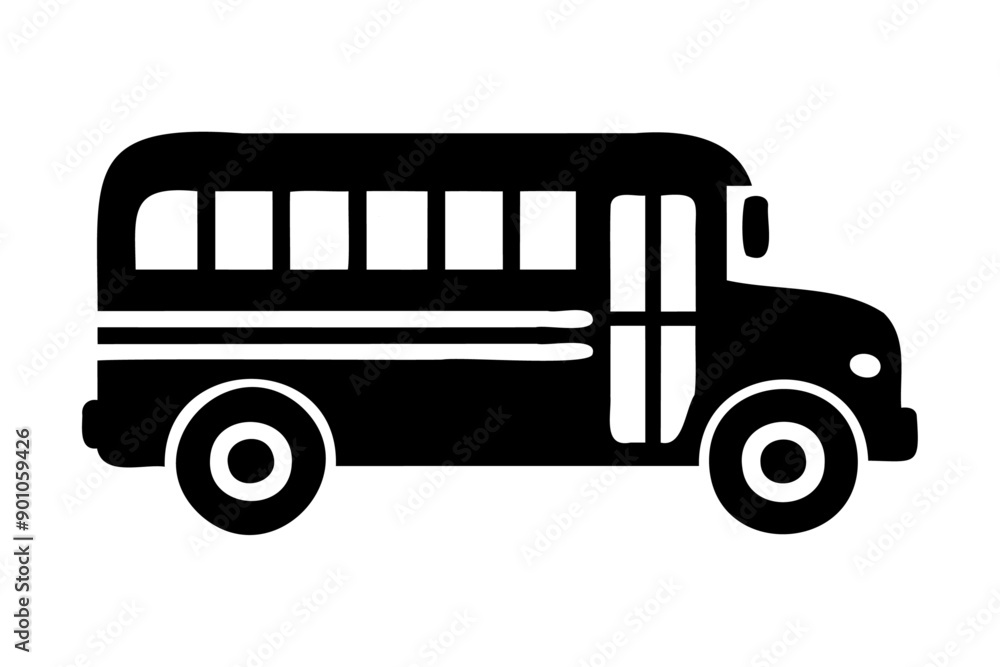 Silhouette school bus vector illustration design Stock Vector | Adobe Stock