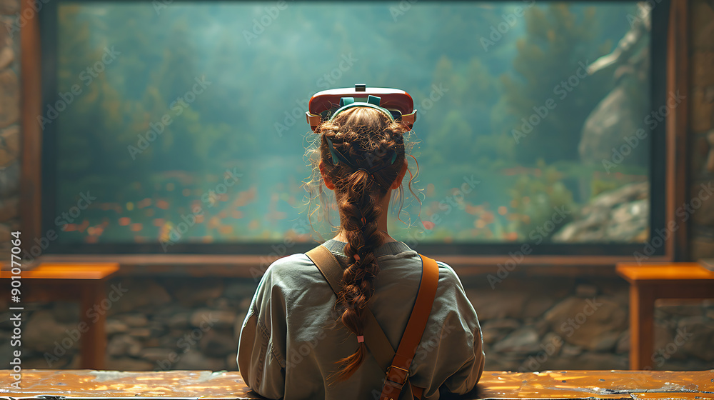 High-resolution image of a college lecture hall with VR and AI ...