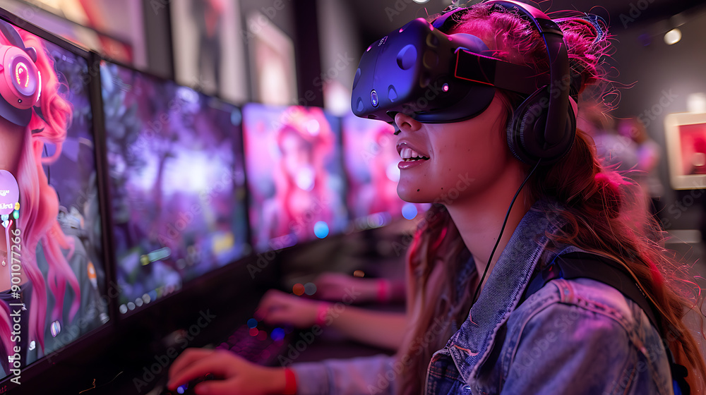 Ultra-sharp image of a college art studio with VR and AI technology ...