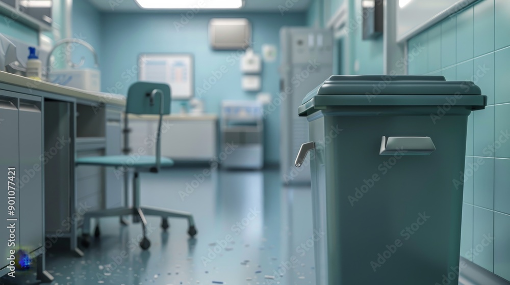 Safeguarding Health CloseUp of Medical Waste Disposal Container ...