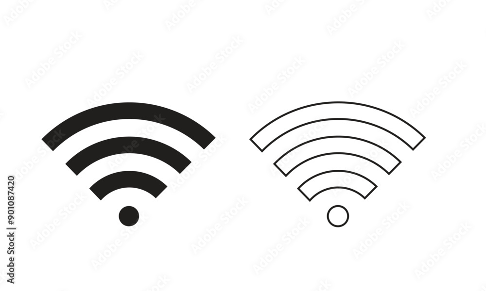 wifi icon. wireless and Wi-Fi network connection symbol for app, ui and ...