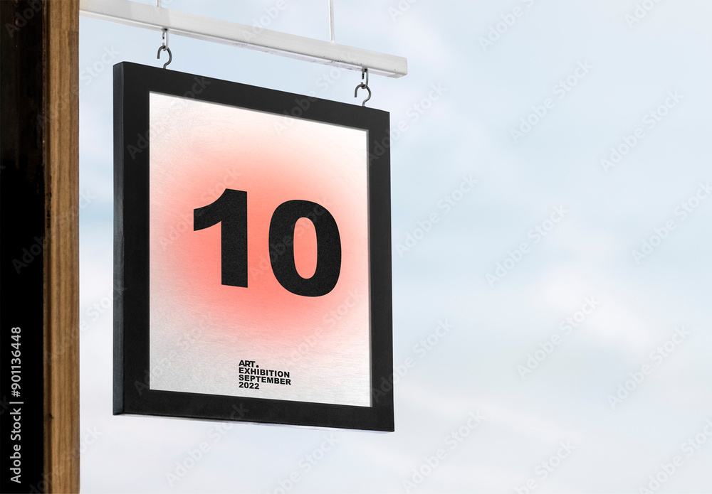 Hanging Square Shop Sign Mockup With Generative AI Stock Template ...