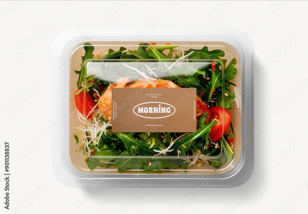 Product Packaging Flatlay Food Box Label Sticker Mockup With Generative ...