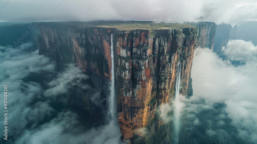 Mount Roraima (Venezuela): This tabletop mountain in Canaima National Park features sheer cliffs ...