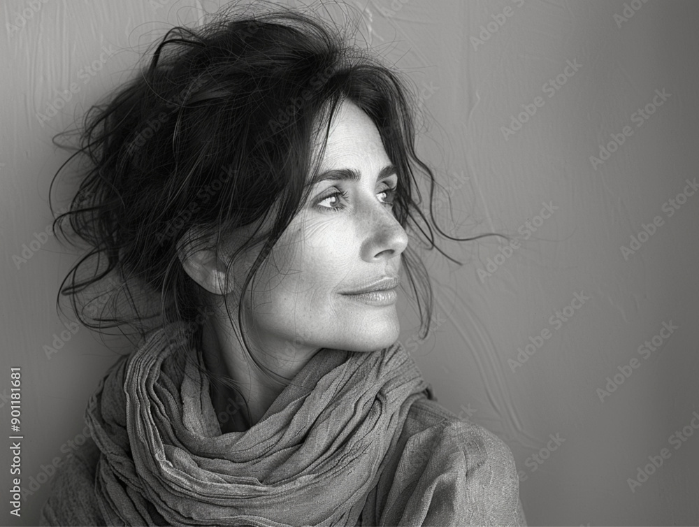 isolated reference photo on a plain white background, black and white ...