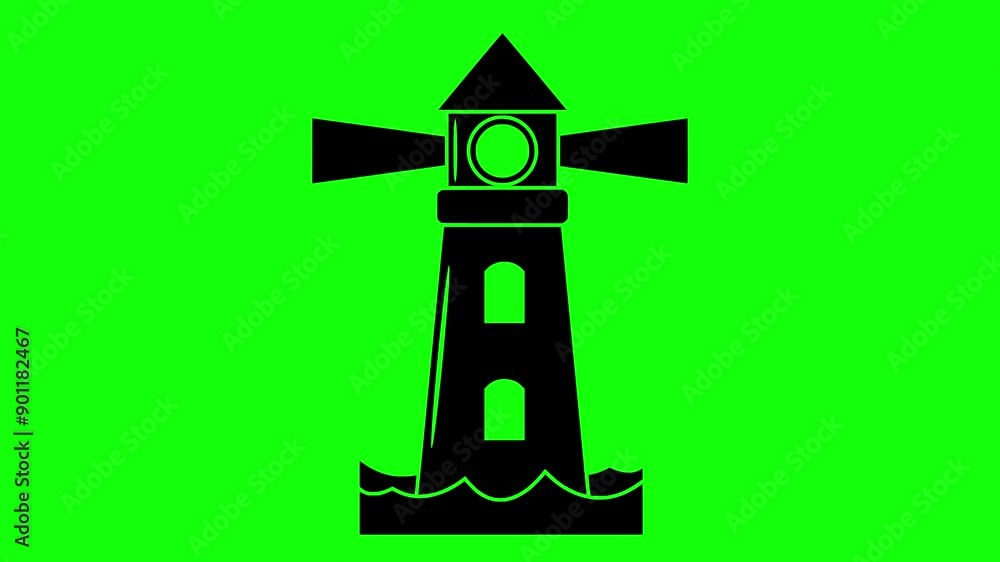 sea illustration video animation coast sky lighthouse silhouette nature ...
