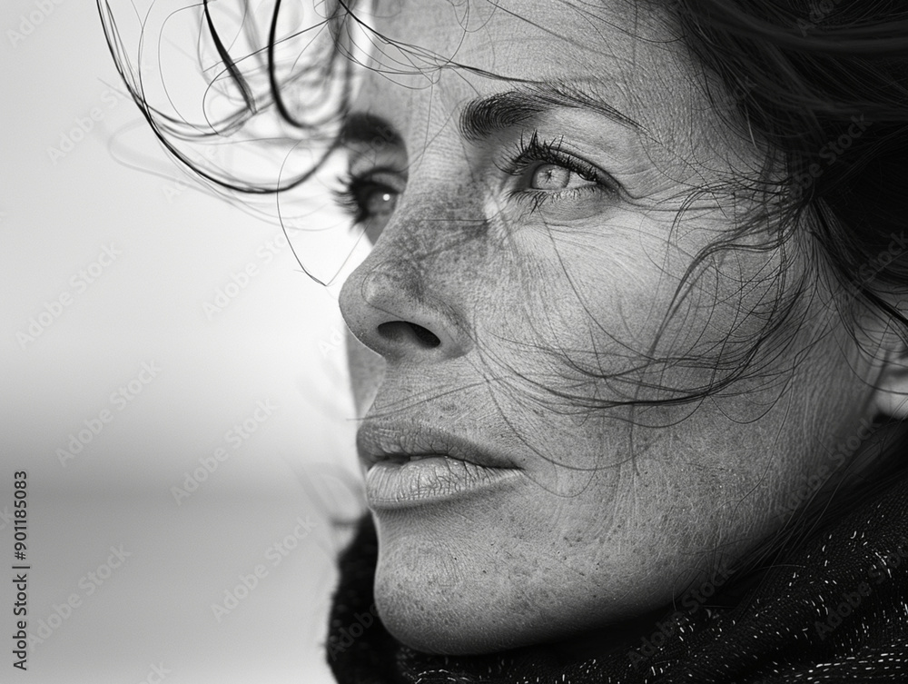 isolated reference photo on a plain white background, black and white ...