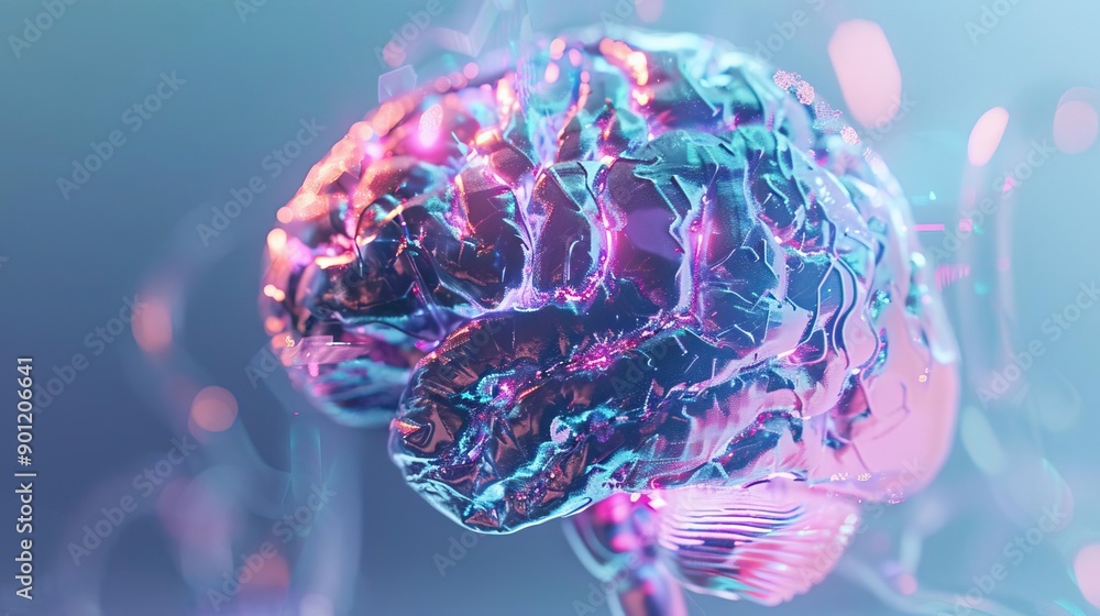 artificial intelligence AI Innovation front view Glowing AI brain ...