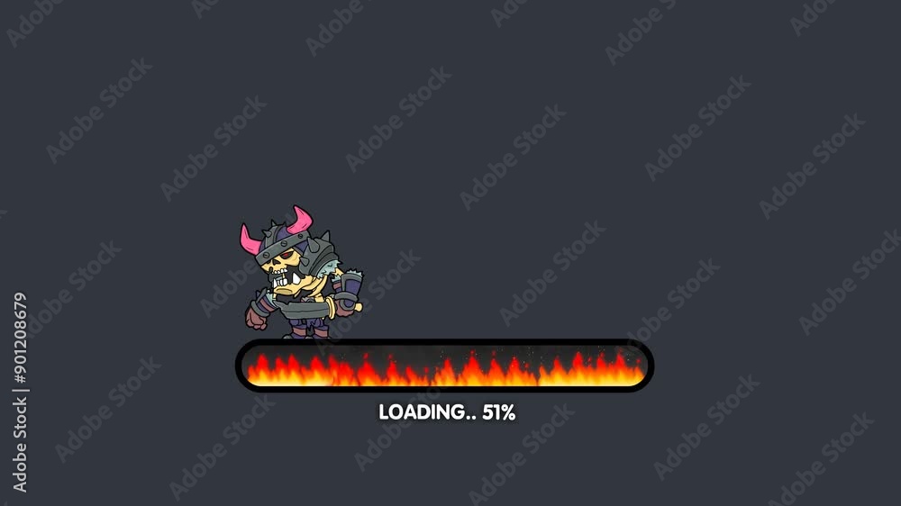 Loading Cartoon Animation Video on Black and Green Screen Background ...