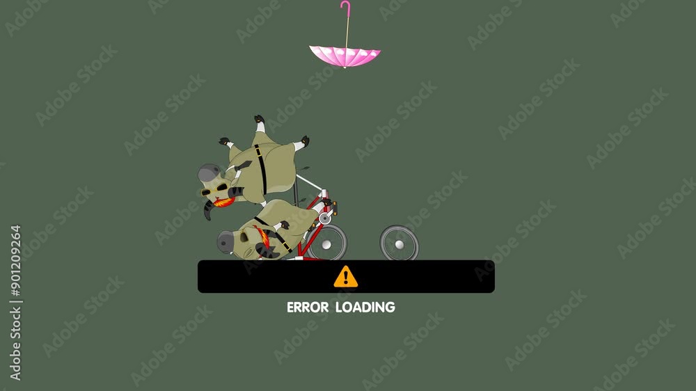 Loading Cartoon Animation Video on Gray and Green Screen Background ...