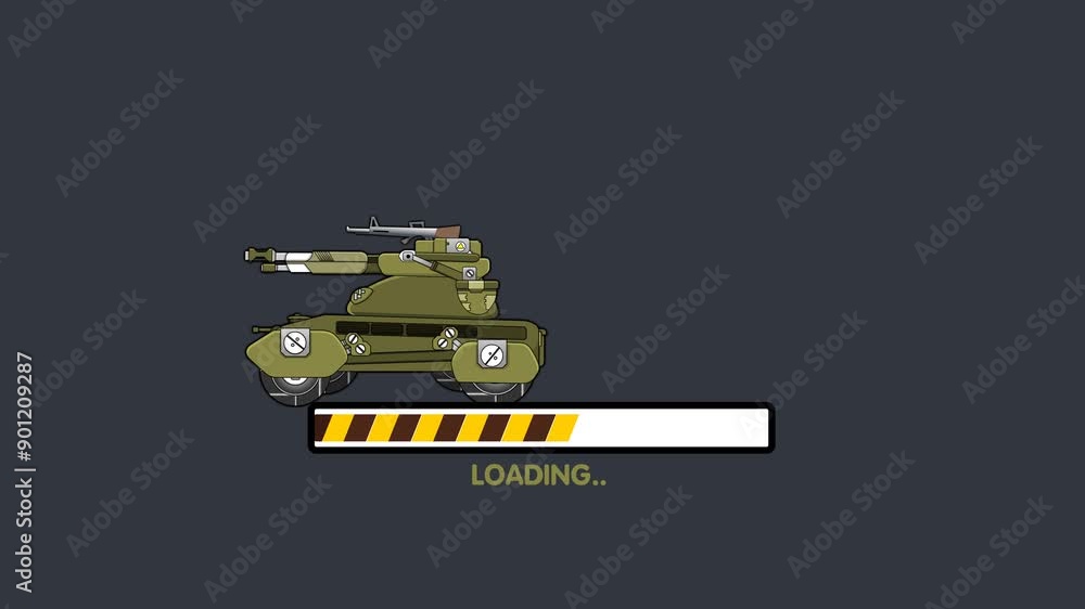 Loading Cartoon Animation Video on Black and Green Screen Background ...