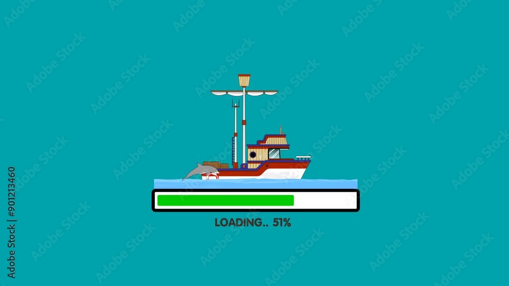 Loading Cartoon Animation Video on Blue and Green Screen Background ...