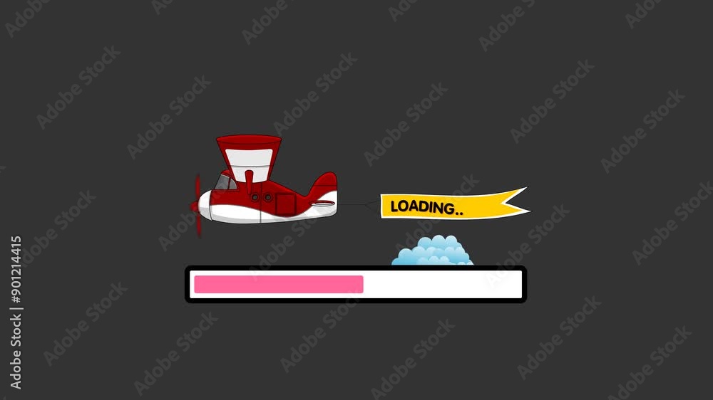 Loading Cartoon Animation Video on Black and Green Screen Background ...