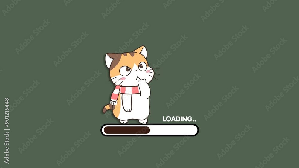 Loading Cartoon Animation Video on Green and Green Screen Background ...