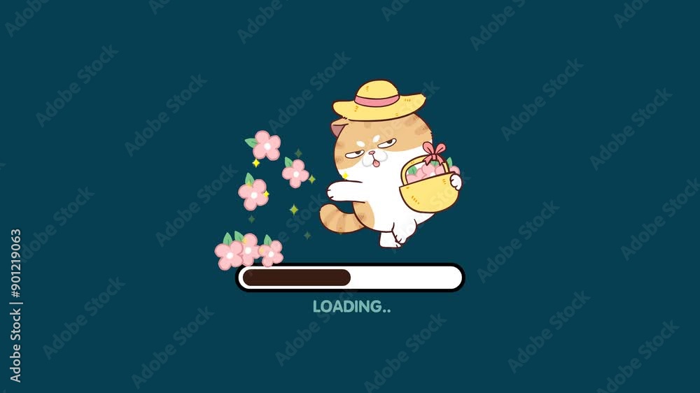 Loading Cartoon Animation Video on Blue and Green Screen Background ...