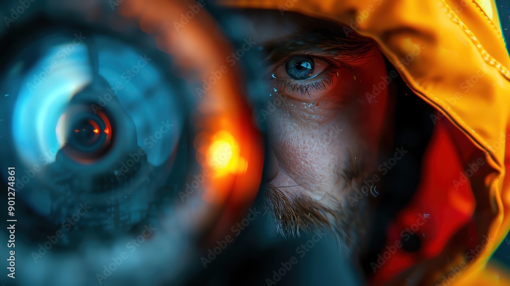 Artistic capture of a firefighter s view through a thermal imaging ...
