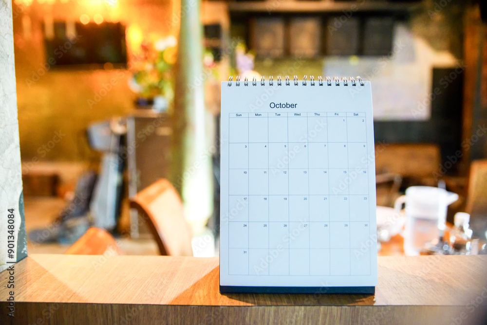 Calendar desk placed on business table. Desktop Calender for Planner to ...