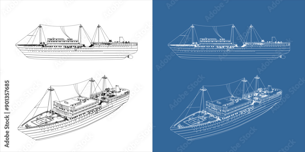 Set container ship or cargo shipping business. Logistic freight ...