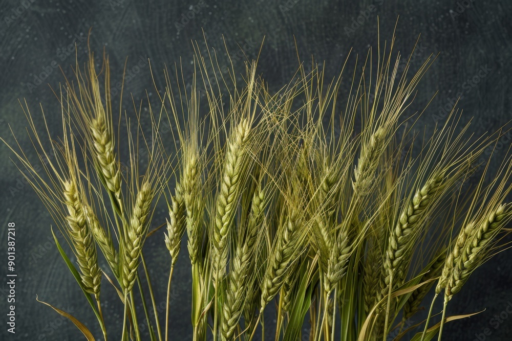 Grass Fed. Closeup of Fresh Barley Growing on EZ Rocking Ranch, Recluse ...