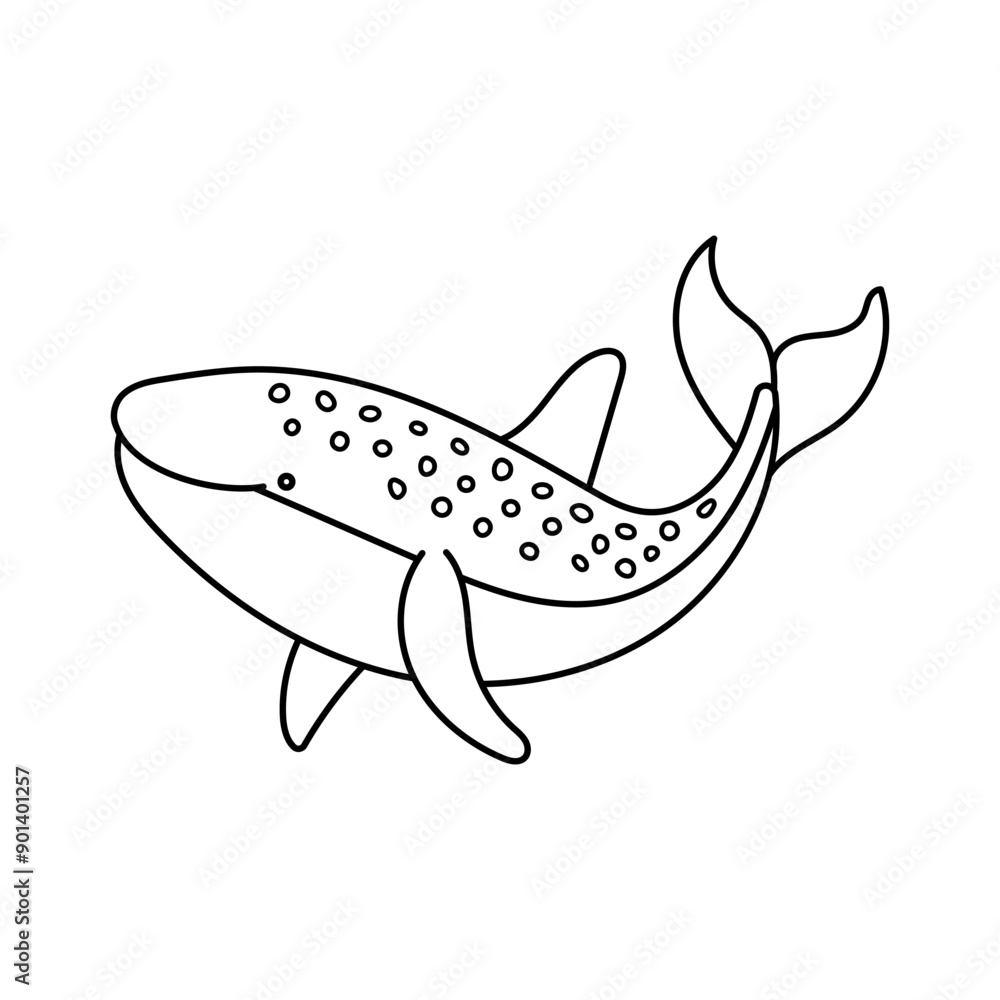 whale shark coloring page , isolated , Simple Animal Coloring Page ...