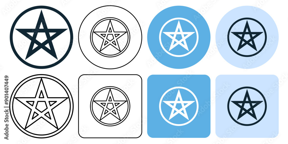 paganism religion, Pentacle Sign. Pentagram Icon. Esoteric Symbol ...