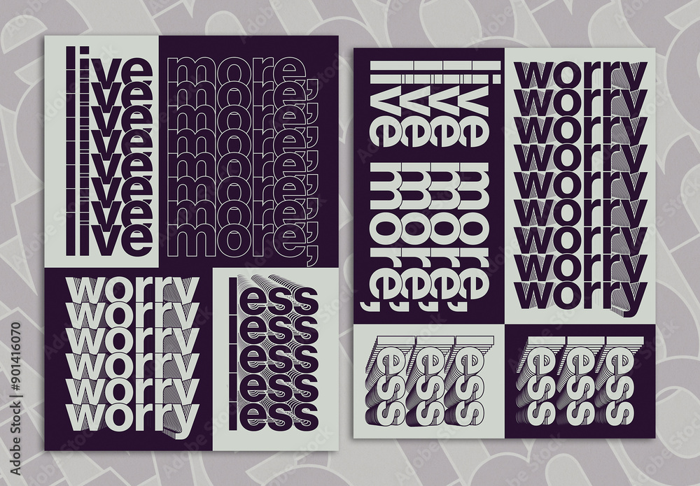 Bold Typography Poster Layout Design with Stacked Text Stock Template ...