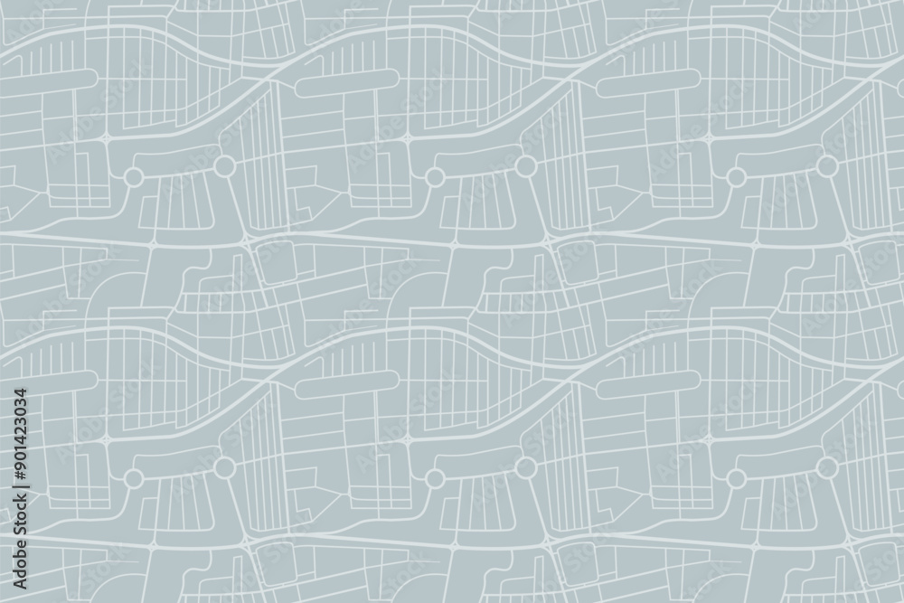 Seamless city map pattern. Urban planning - road plan of European city ...
