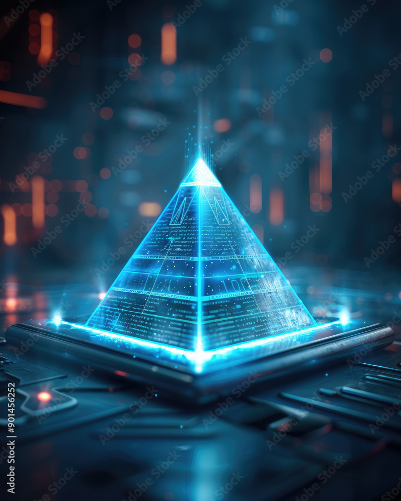 Explore a high-detail render showcasing a futuristic 3D holographic ...