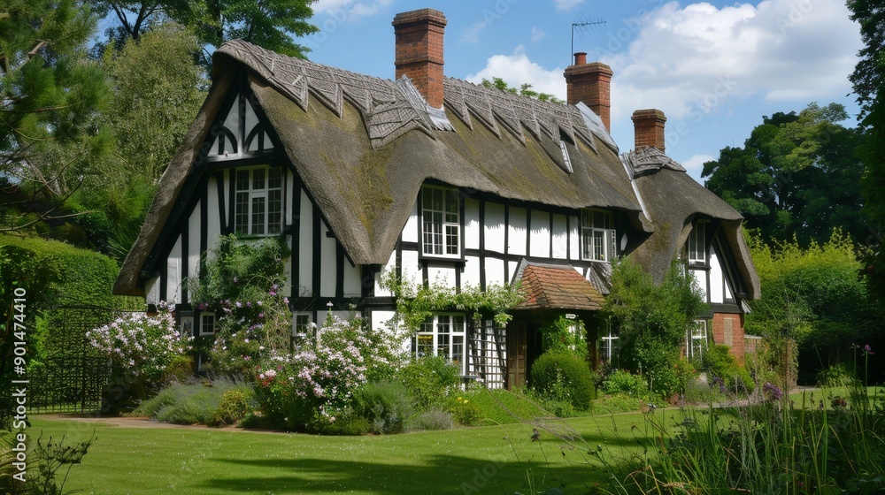 Write about the historical charm of a Tudor house in the UK. Describe ...