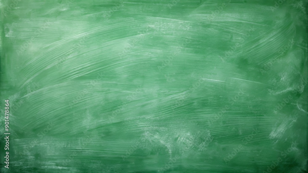 Vibrant green chalkboard texture with subtle scratches and faded chalk ...