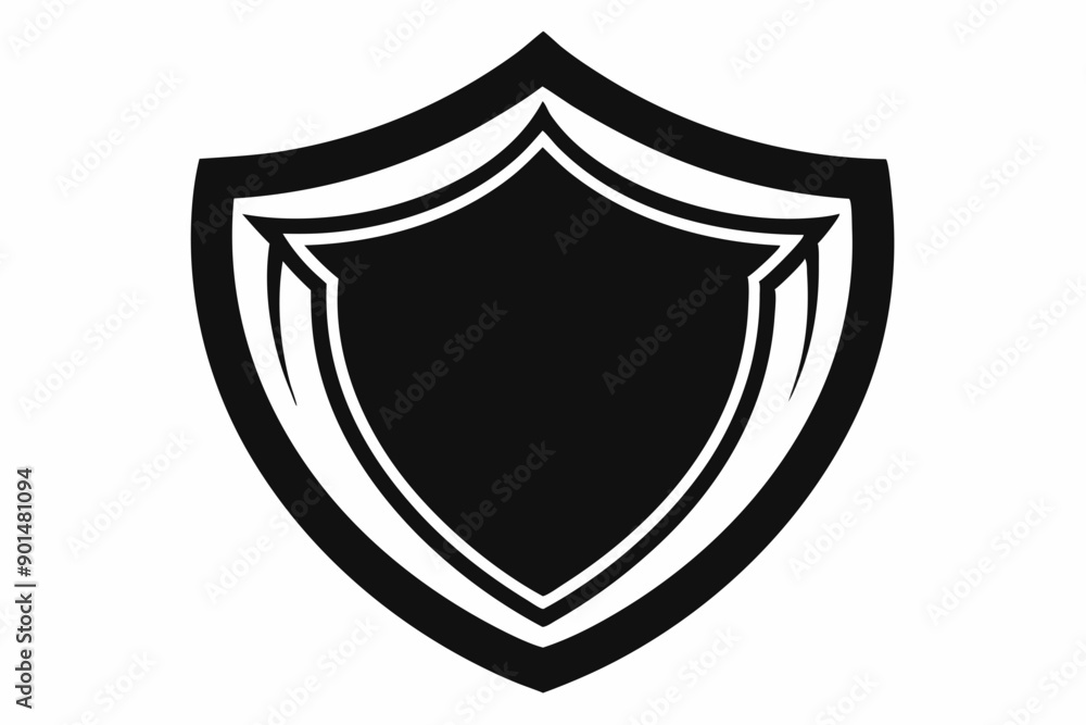 Shield icon vintage style. escudo sin nada silhouette,Protect shield security icons. Shield ...