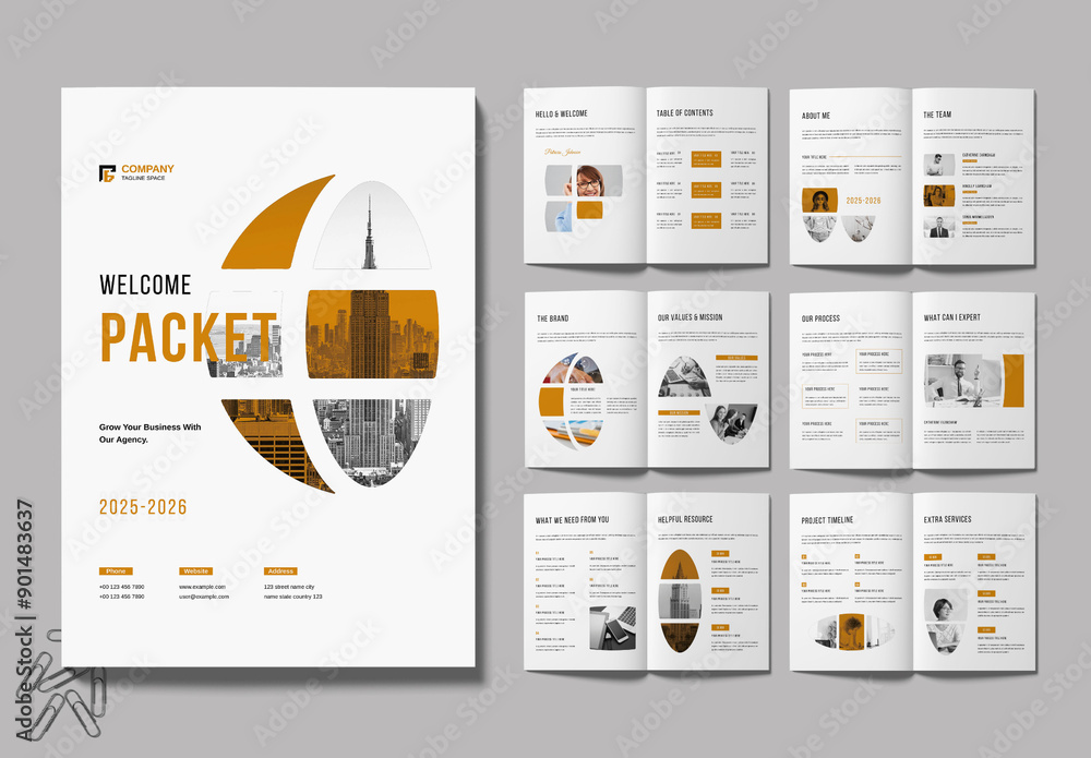 Client Welcome Packet Template Layout Stock Template | Adobe Stock