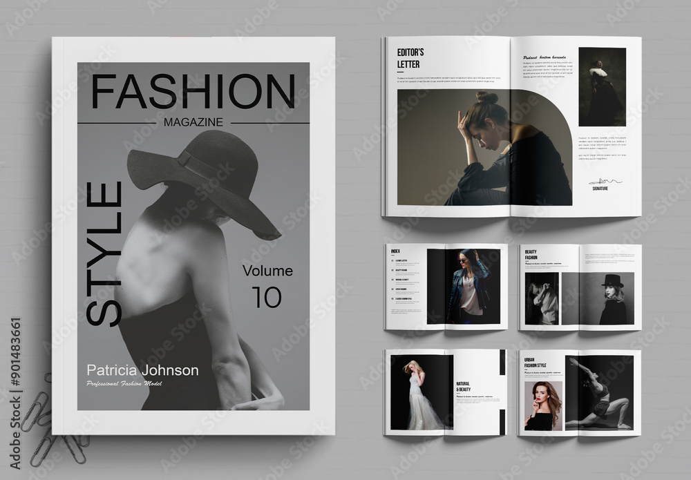 Fashion Magazine Layout Stock Template | Adobe Stock