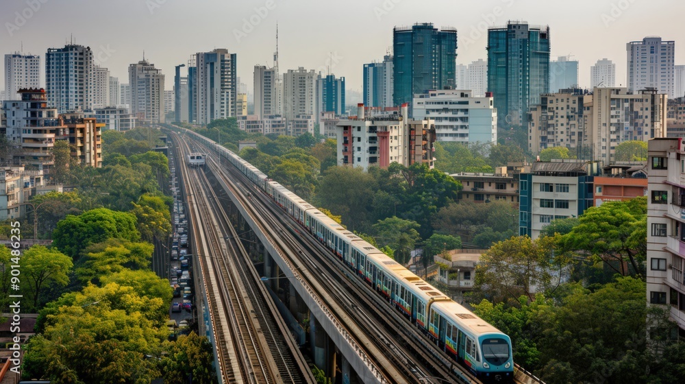 Showcase the Delhi Metro network and transportation hubs, vital ...