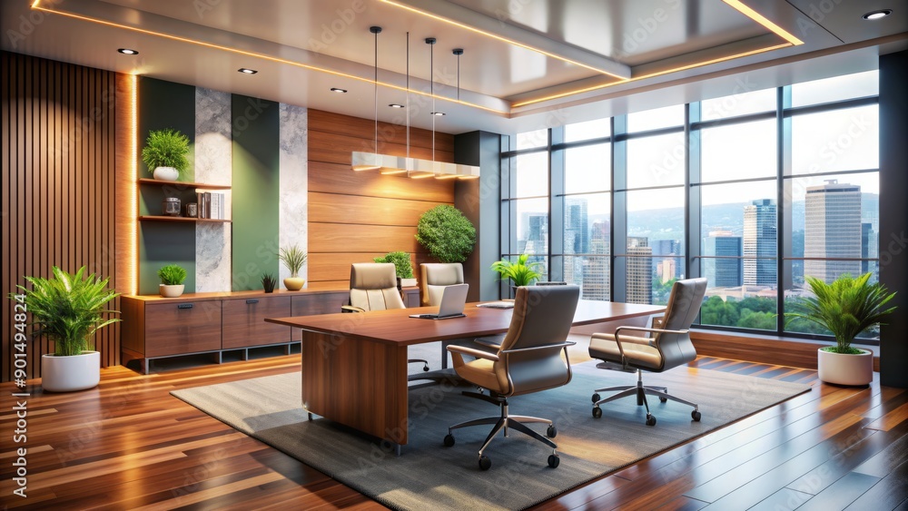 Vibrant fusion of modern design elements on a sleek pitch deck layout ...