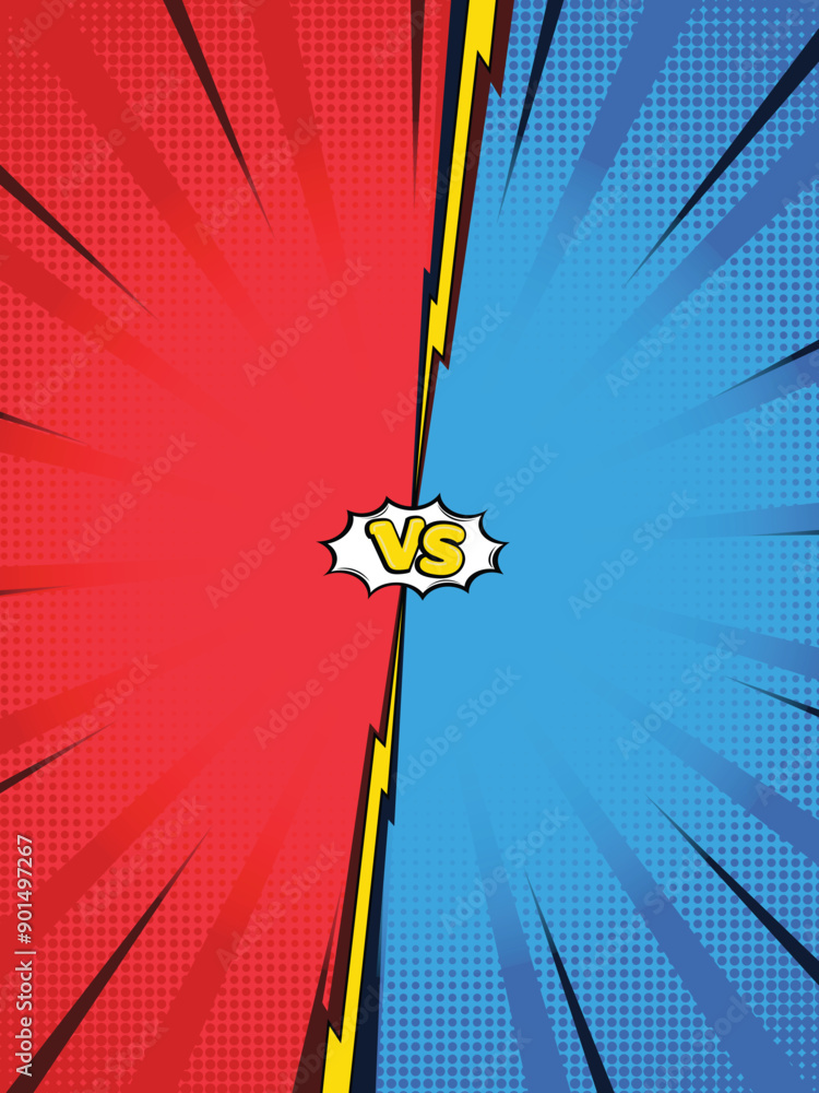 Poster Cartoon comic background fight versus competition poster with ...