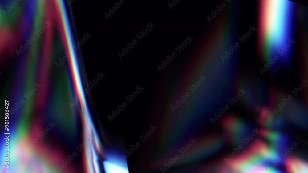 Abstract animation, dark background with color refraction effect, 4k ...