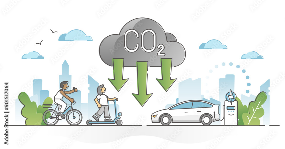 CO2 carbon dioxide emission reduction by alternative energy outline ...