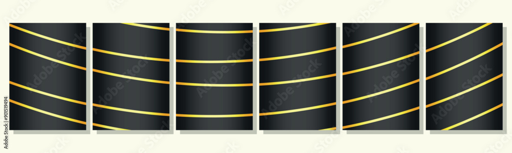 Set of elegant golden vip background design with lines. Luxury black ...