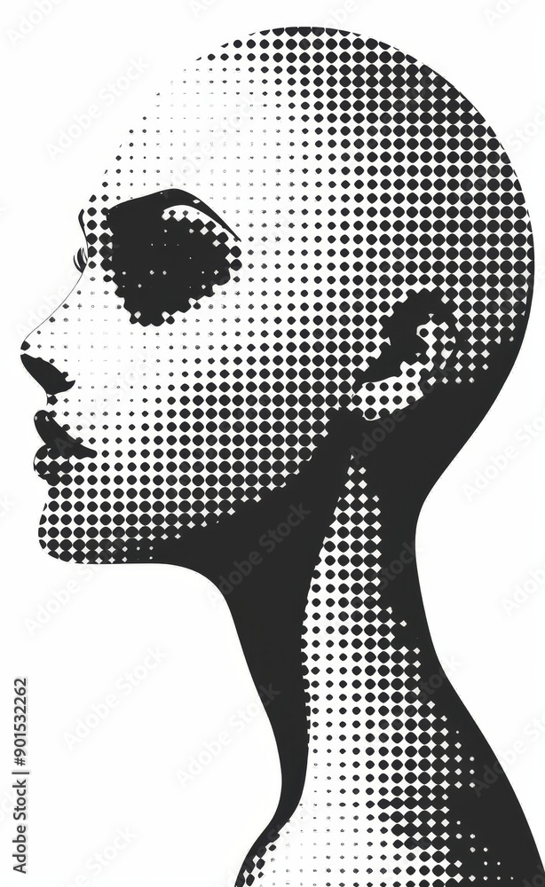 Decorative retro halftone collage nose for mixed media design. Modern ...